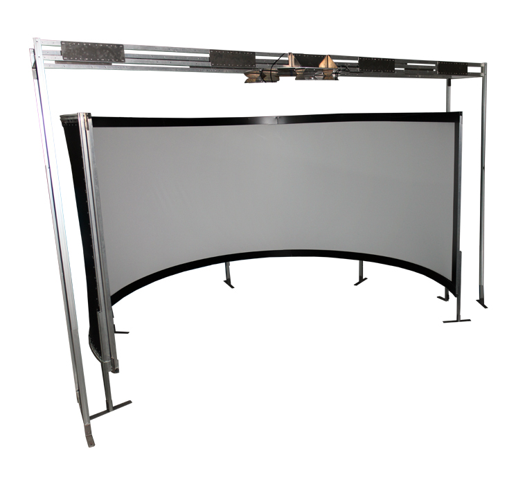 Screen 220 degree + projectors supports | Opencockpits